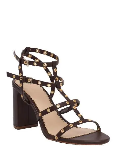 Cinq À Sept Maisie Studded Cage Sandal - Chocolate