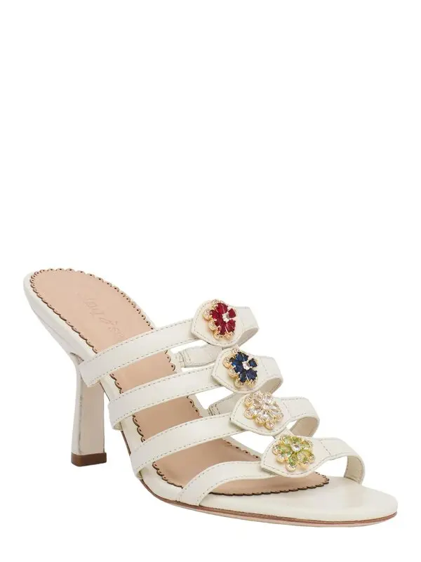 Cinq À Sept Emmy Crystal Flower Strappy Sandal - Ivory