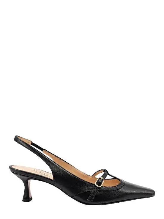 MADISON MAISON Penny Kitten Heel Slingback - Black