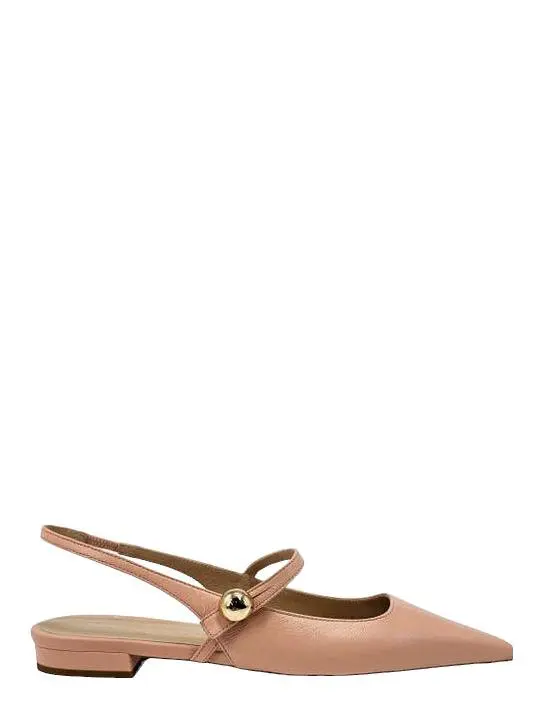 MADISON MAISON Binta Flat Slingback With Gold Orb Detail - Light-pink