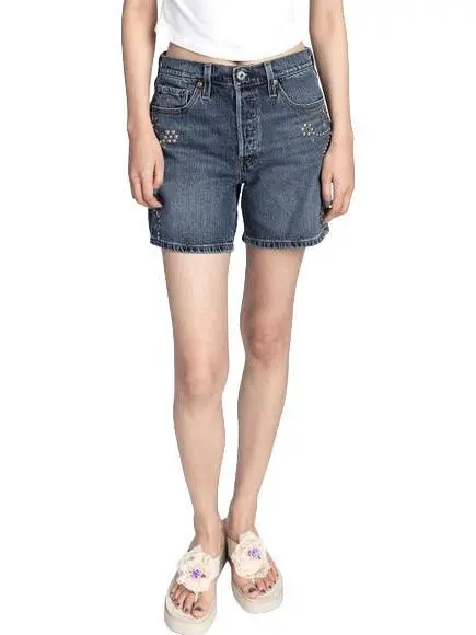 Anna Sui Studded Shorts - Denim