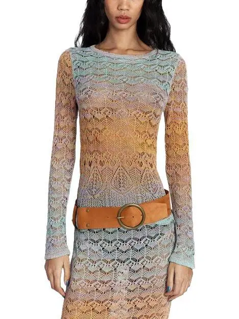 Anna Sui Ombre Space Dye Crochet Top - Sunset