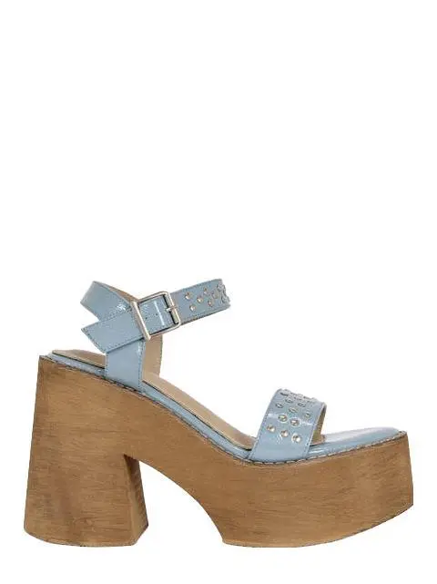 AZALEA WANG Elizabella Block Sandal - Blue