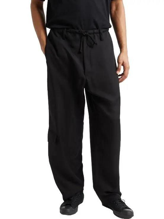 Yohji Yamamoto Drawstring Waist Cargo Pants - Black