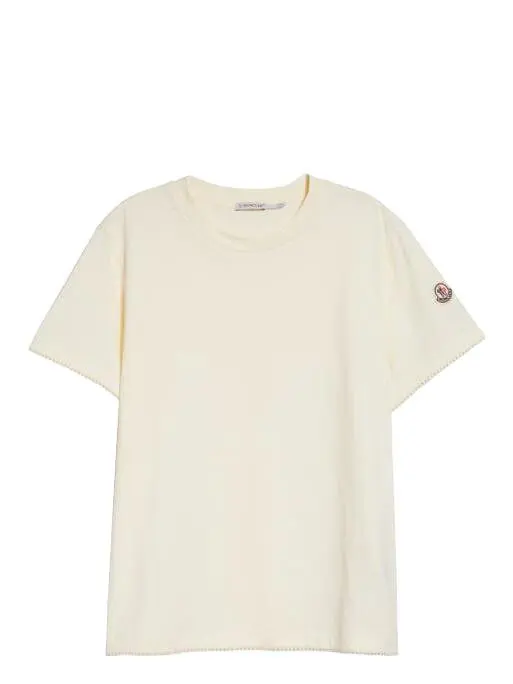 Moncler Scalloped Trim Cotton T-shirt - White