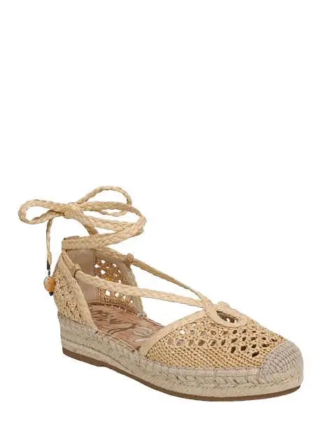 Sam Edelman Margot Ankle Wrap Platform Espadrille - Natural