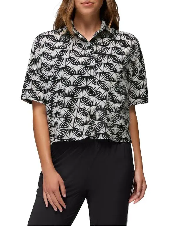 Prana Railay Crop Button-up Shirt - Black Sunburst
