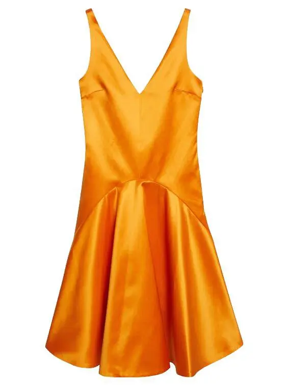 JW Anderson Draped Double Face Satin Dress - Satsuma