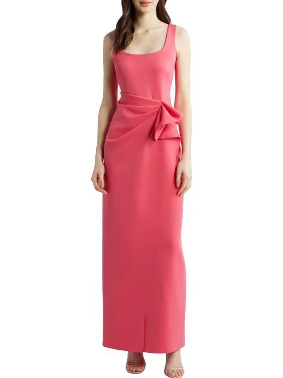 Vince Camuto Gathered Waist Column Gown - Coral