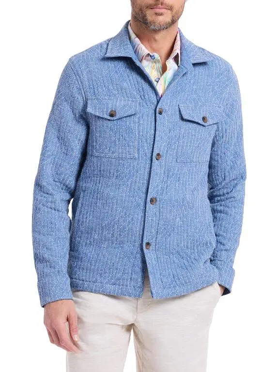 Robert Graham Shawell Woven Shirt Jacket - Blue