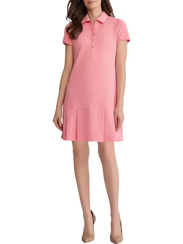 Jones New York Karolina Pleated Polo Dress - Coral Canyon