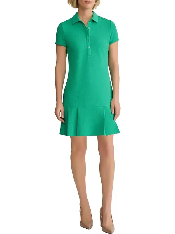 Jones New York Karolina Pleated Polo Dress - Kelly