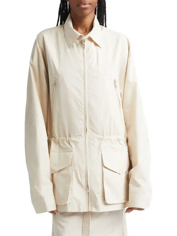 RIER Water Repellent Cotton Field Jacket - Ivory Suit