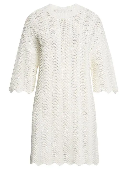 Loulou De Saison Wafa Ottoman Pointelle Sweater Dress - Ivory