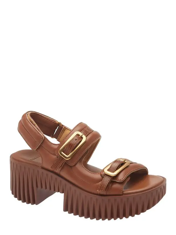 4CCCCEES Plia Kiko Platform Slingback Sandals - Brown