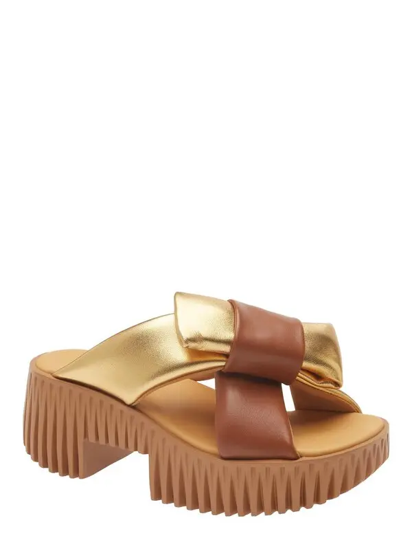 4CCCCEES Plia Bow Platform Slide Sandal - Gold