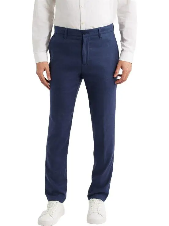 Bugatchi Aerolinen Linen Blend Chinos - Navy