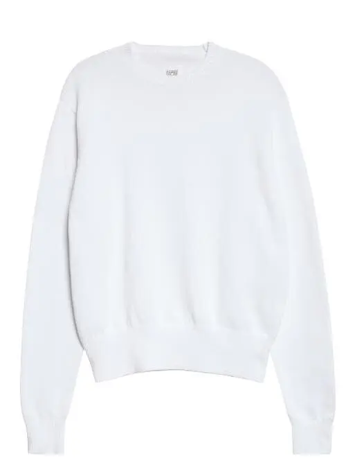 TOTEME Classic Organic Cotton Crewneck Sweater - Optic White