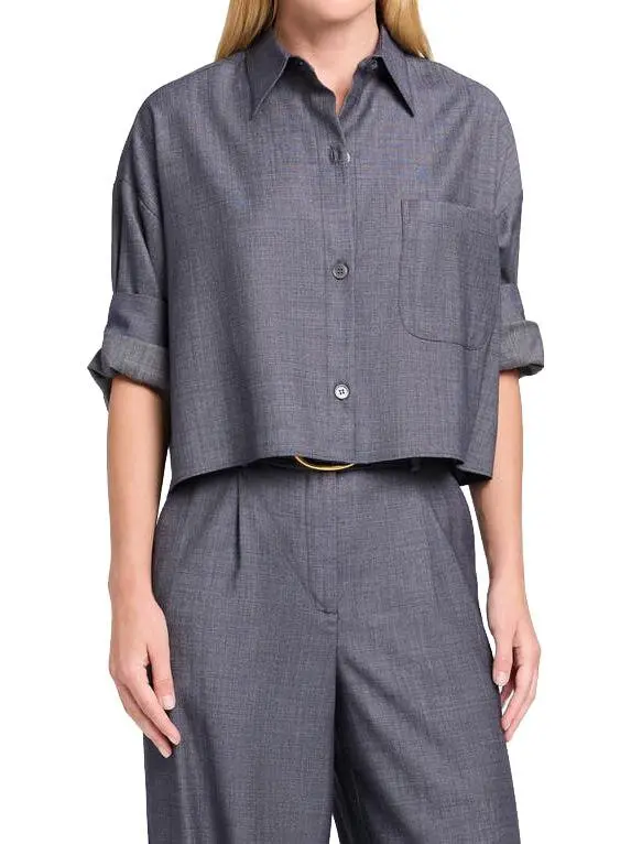 TWP Button-up Wool-blend Shirt - Medium Indigo