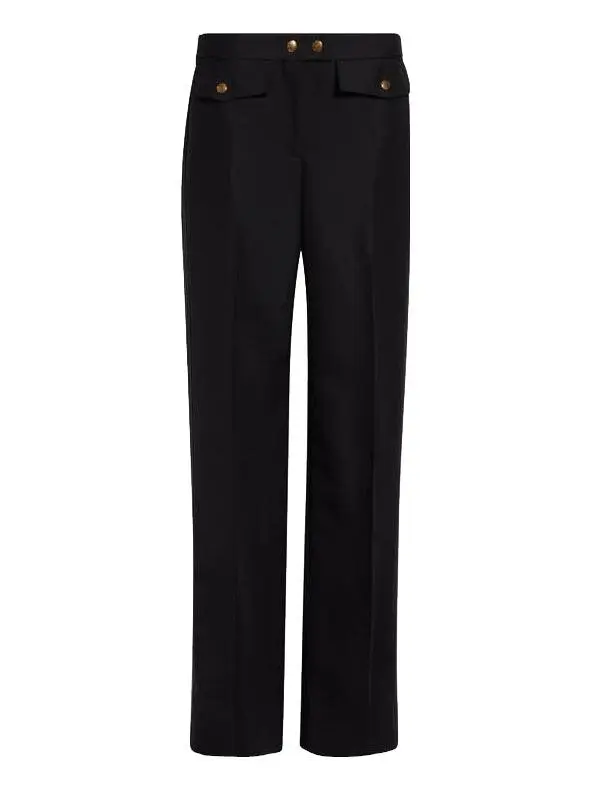 Alexander McQueen Straight-leg Wool-mohair Trousers - Black