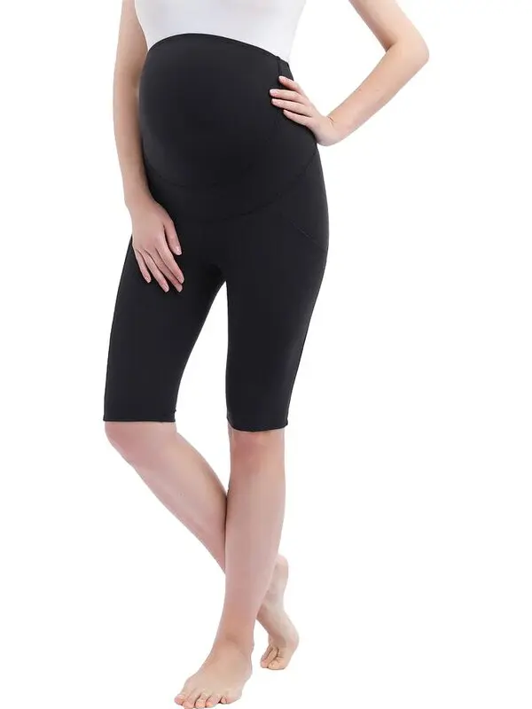 KIMI + KAI Maternity Capri Tights With Belly Support - Black