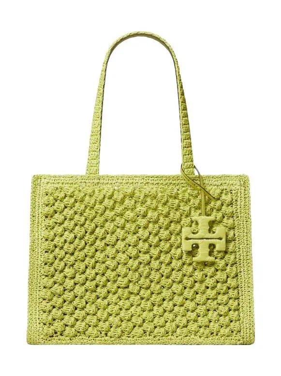Tory Burch Ella Hand-crochet Straw Tote - Citrus Green