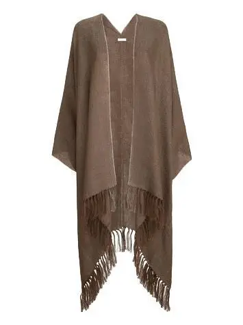 Brunello Cucinelli Linen Cover Poncho - Brown