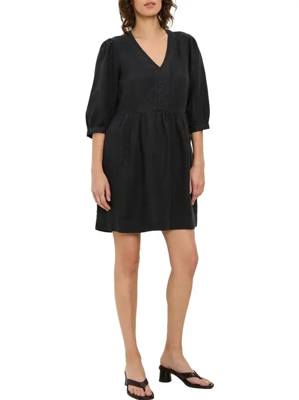 Michael Stars Brielle Linen Blend Minidress - Black
