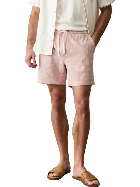 Marine Layer 6-inch Saturday Beach Shorts - Withered Rose Stripe