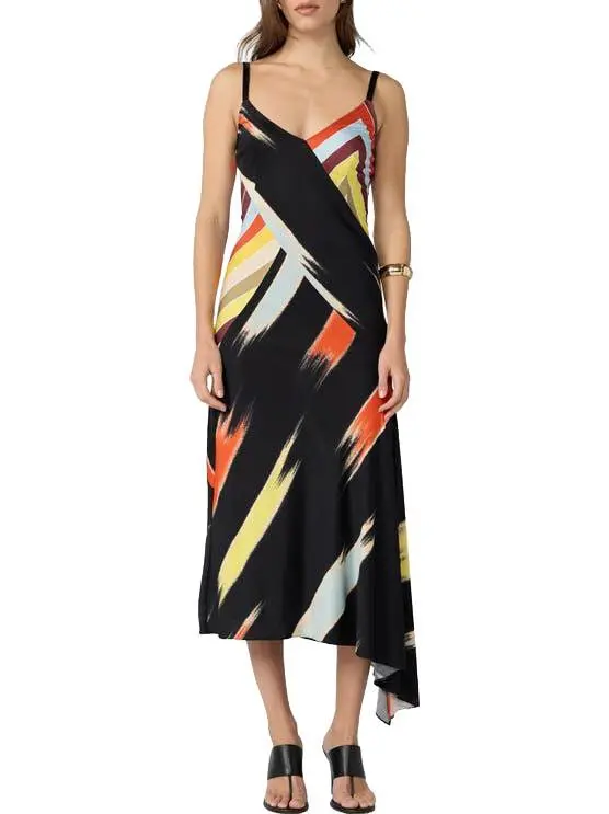 Diane Von Furstenberg Skye Stripe Asymmetric Dress - Dorian Stripe Multi
