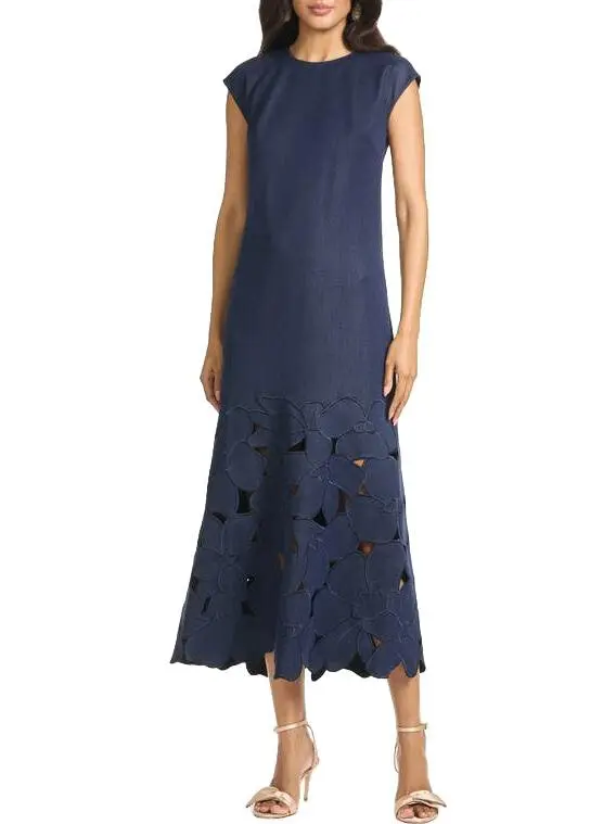 Sachin & Babi Sabette Laser-cut Midi Dress - Denim