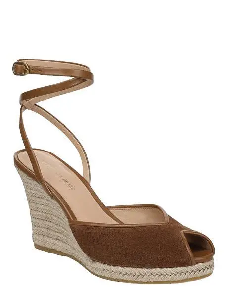 Veronica Beard Pasina Ankle Strap Wedge Sandal - Chestnut