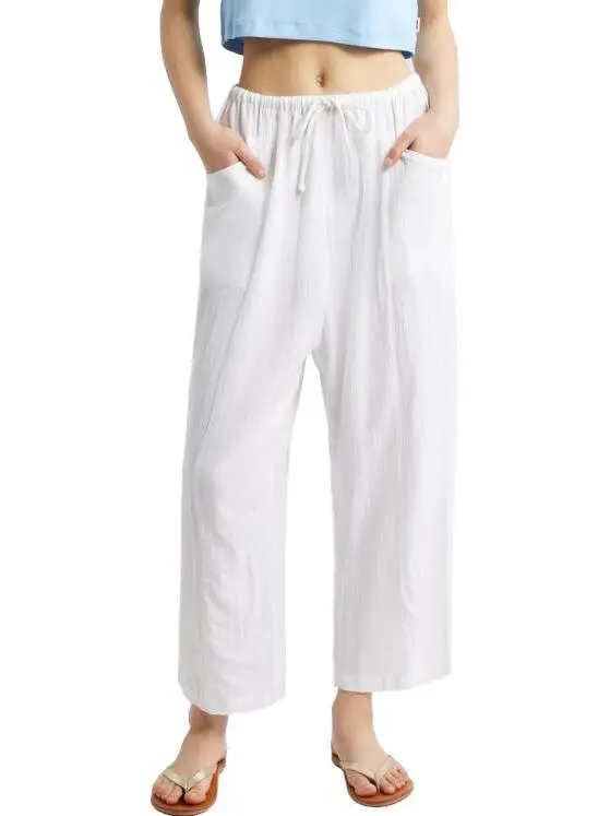 Rip Curl Barrel Leg Drawstring Pants - White
