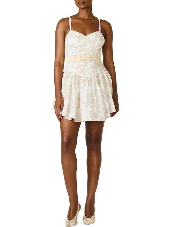 Steve Madden Floral Appliqué Minidress - Bermuda Bay