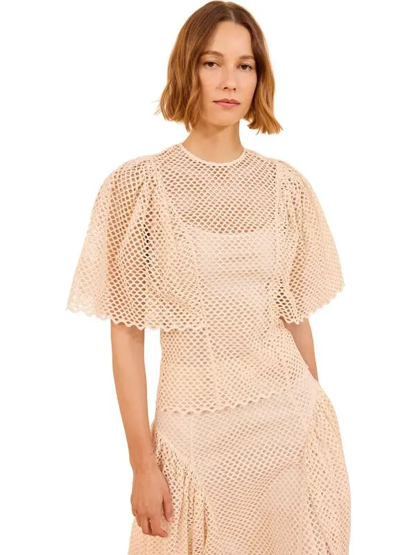 Ulla Johnson Hera Eyelet Cotton Top - Cowrie