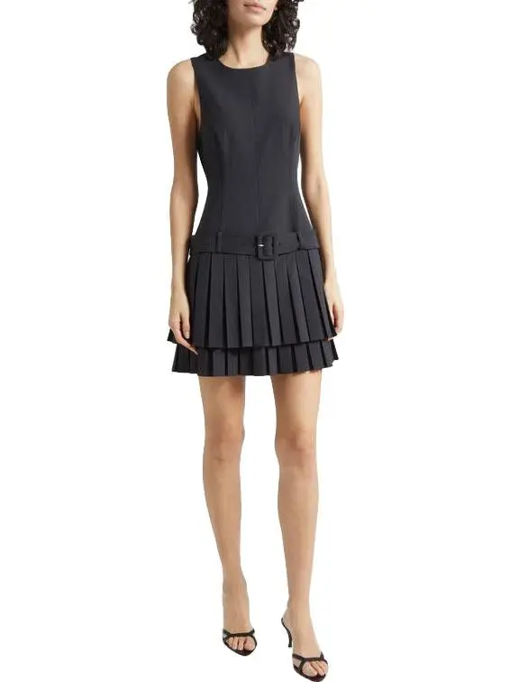Cinq À Sept Reena Pleat Detail Sleeveless Dress - Black