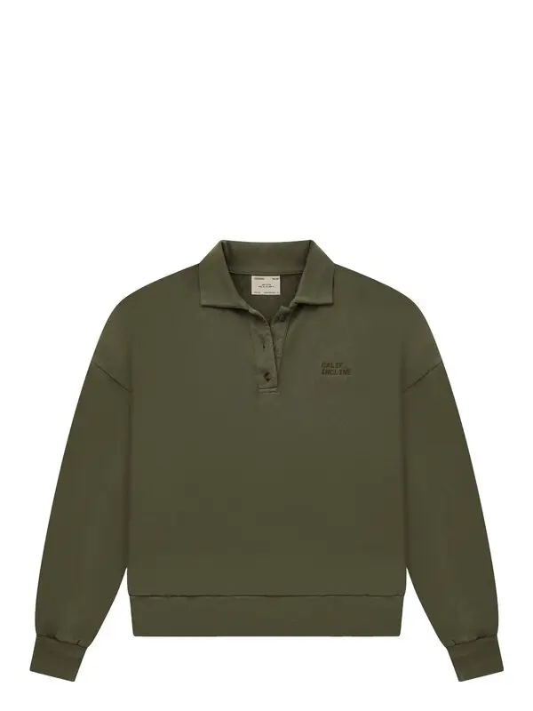 CALIFORNIA INCLINE Long Sleeve Polo Shirt - Moss Green
