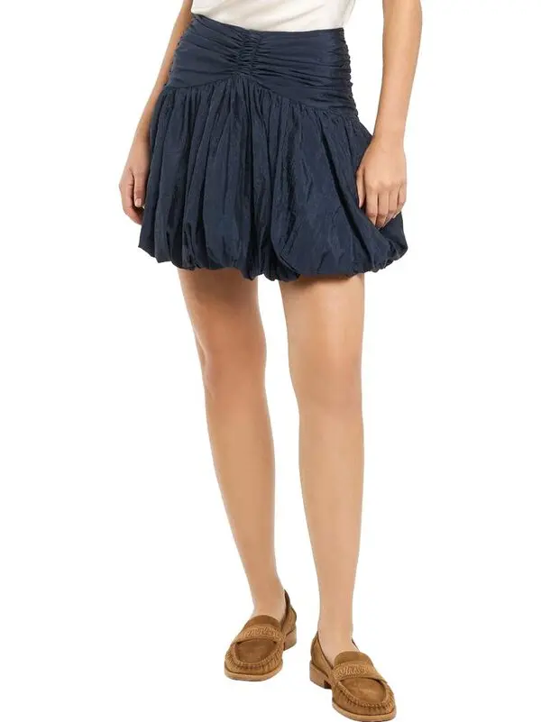 Cinq À Sept Kaldi Bubble Hem Miniskirt - Navy