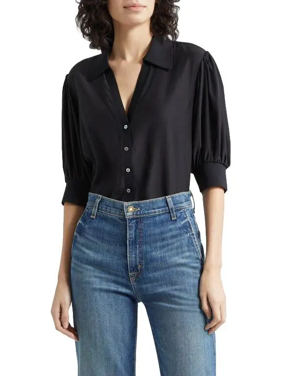 Cinq À Sept Silk Button-up Shirt - Black
