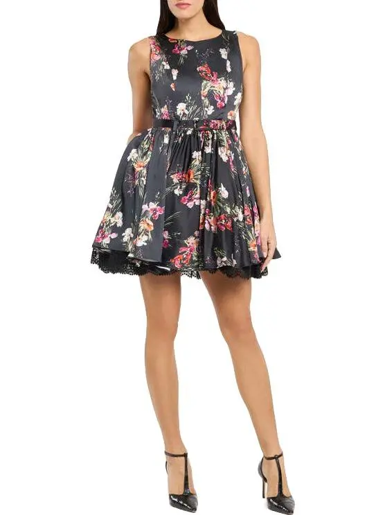 Cinq À Sept Caelia Iris Bouquet Mini Dress - Black Multi