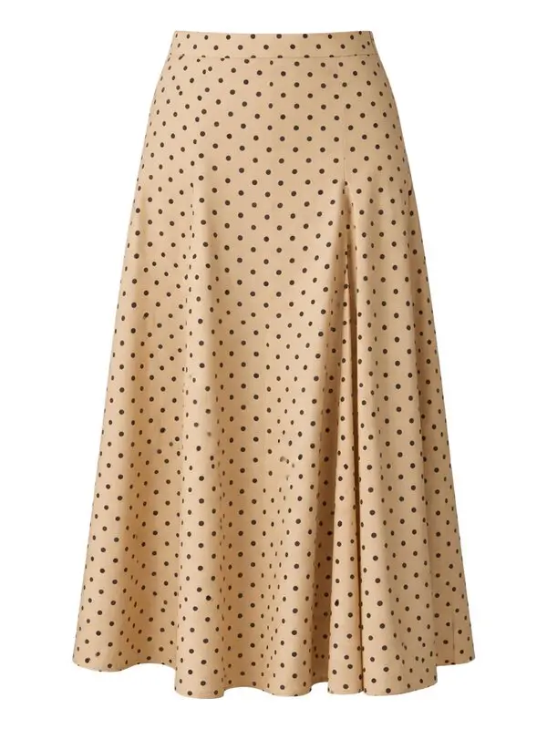 Max Mara Polka Dot Midi Skirt - Beige