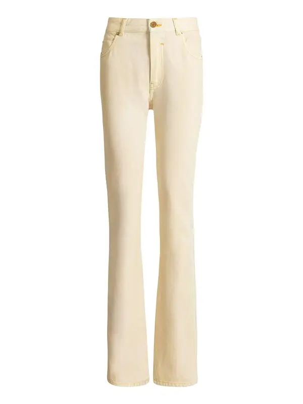 Balmain Faded High-rise Flare Jeans - Beige