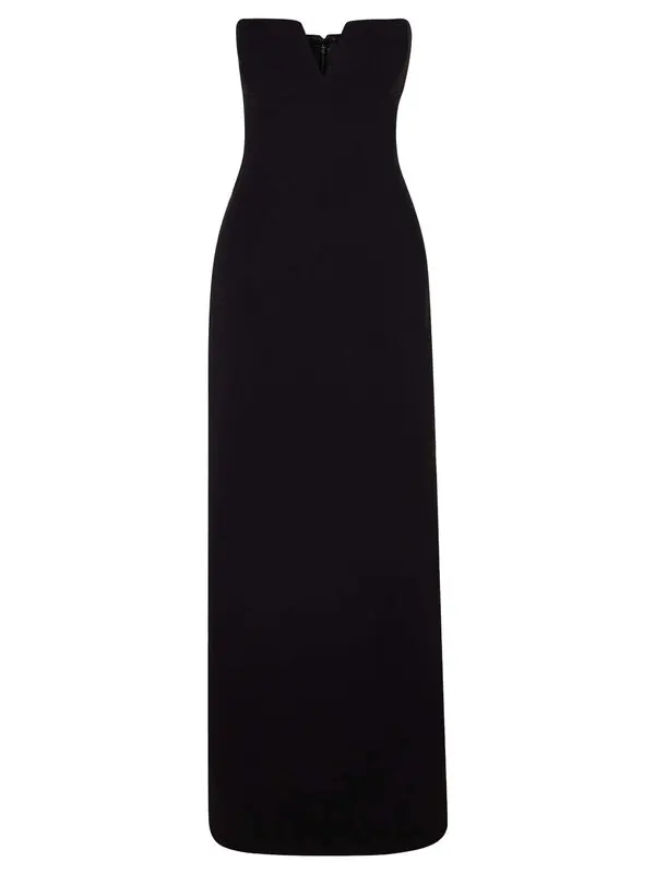 THE NEW ARRIVALS ILKYAZ OZEL Ecliptica Strapless Gown - Black