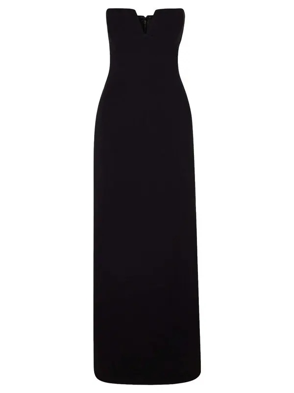 THE NEW ARRIVALS ILKYAZ OZEL Ecliptica Strapless Gown - Black