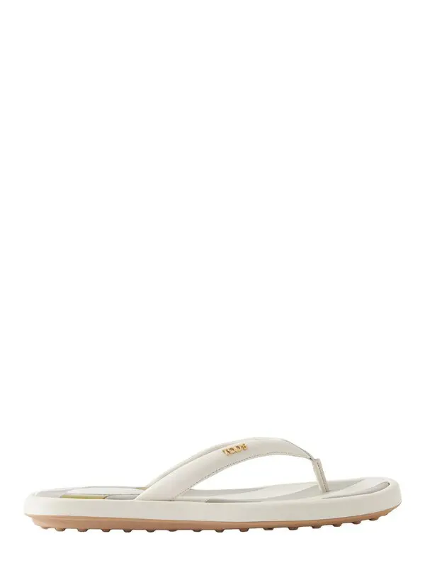 TOD'S Leather Flip Flops - White