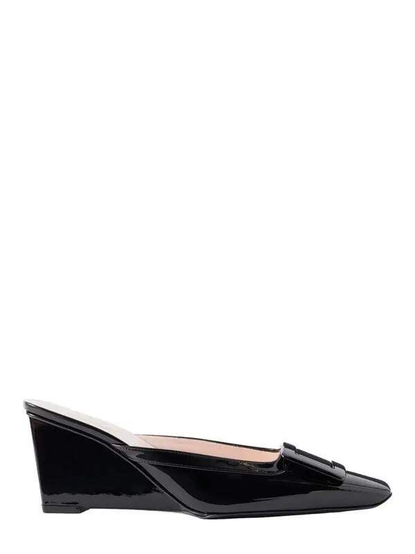 ROGER VIVIER Belle Vivier 60 Leather Mules - Black