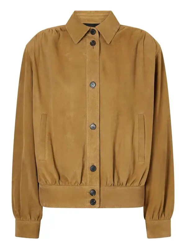 Saint Laurent Suede Blouson Jacket - Camel