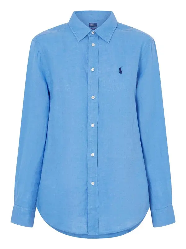 Polo Ralph Lauren Embroidered Linen Shirt - Blue