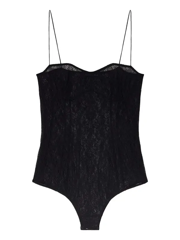 PAULINE DUJANCOURT Seagull Lace Bodysuit - Black