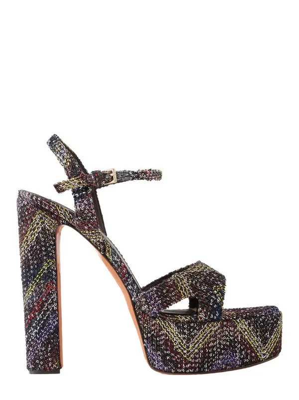 Missoni Angela Sequin-embellished Platform Sandals - Brown